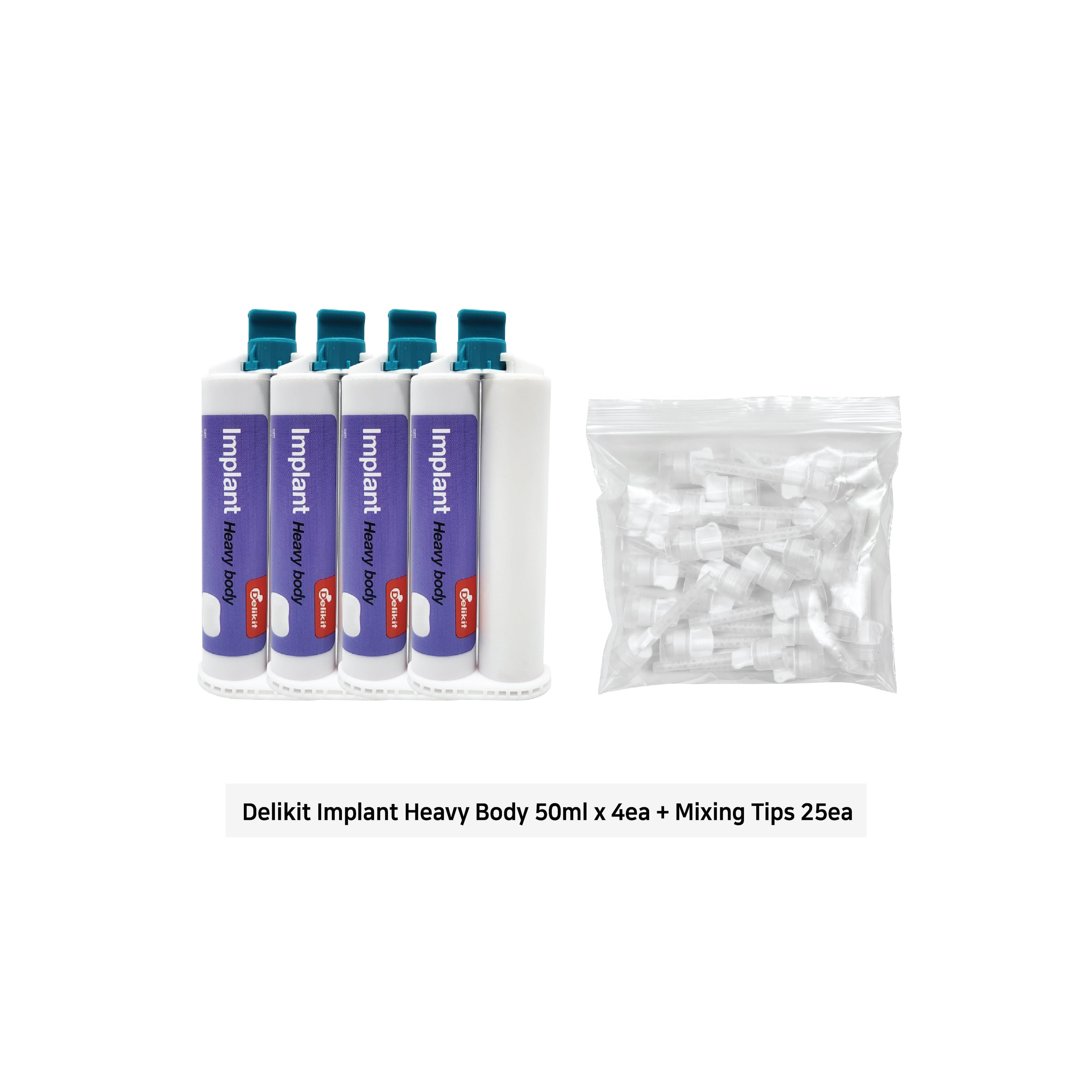 Delikit Implant Heavy Body Intro Pack – 4x50ml + 25 Mixing Tips ...