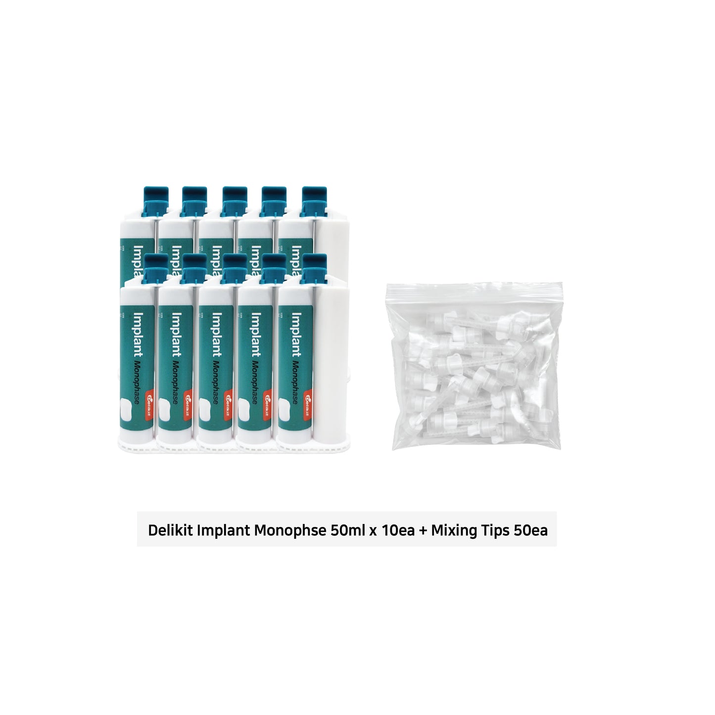 Delikit Implant Monophase Saver Pack – 10x50ml + 50 Mixing Tips ...