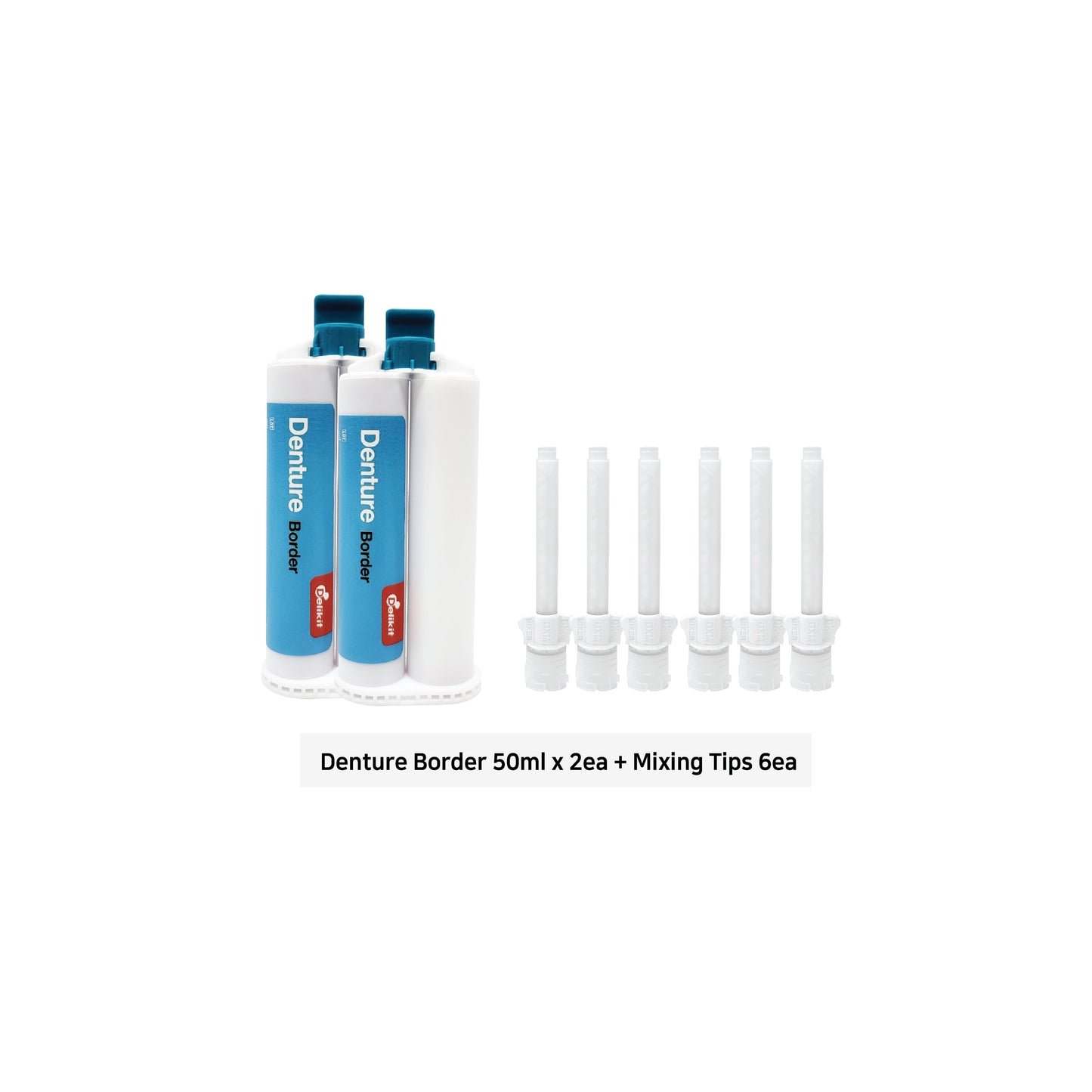 Denture Border VPS Intro Pack – 4x50ml + 25 Mixing Tips – HappiDen USA